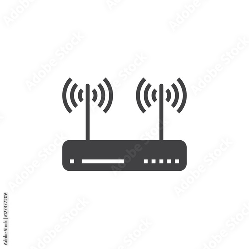 "wifi router, wireless dsl modem icon vector, filled flat sign, solid ...