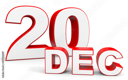 "December 20. 3d text on white background." Stock photo and royalty ...