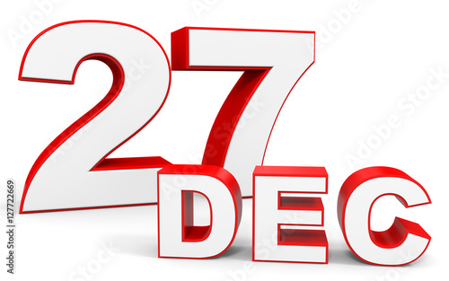 "December 27. 3d text on white background." Stock photo and royalty ...