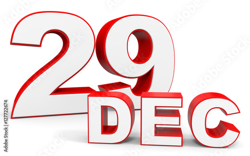 "December 29. 3d text on white background." Stock photo and royalty ...