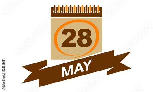 "28 May Calendar with Ribbon" Stock image and royalty-free vector files ...