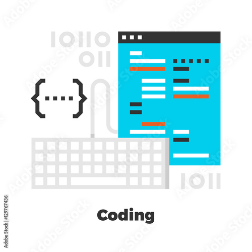 "Coding Flat Illustration" Stock image and royalty-free vector files on ...