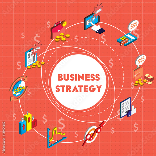 "illustration of info graphic business strategy set concept in ...
