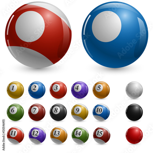 "Blank color pool balls vector template with samples." Stock image and ...