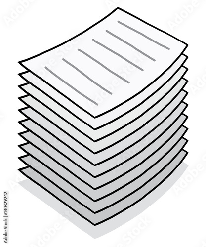 "stack of paper / cartoon vector and illustration, hand drawn style ...