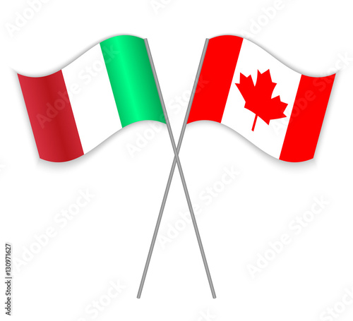 Italian American And Canadian Flag