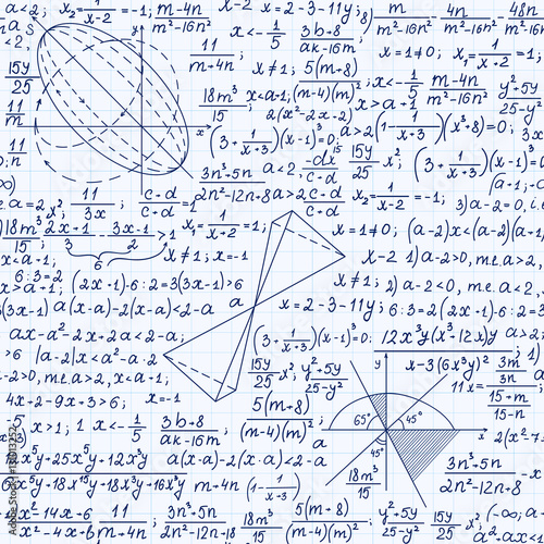 "Math educational vector seamless pattern with formulas, figures and ...