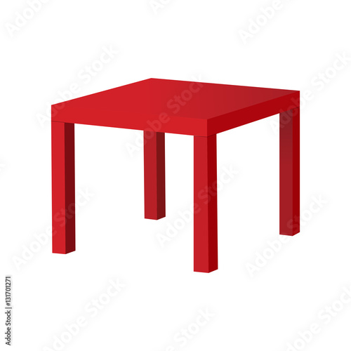 "Red table isolated on white background. Vector illustration" Immagini ...
