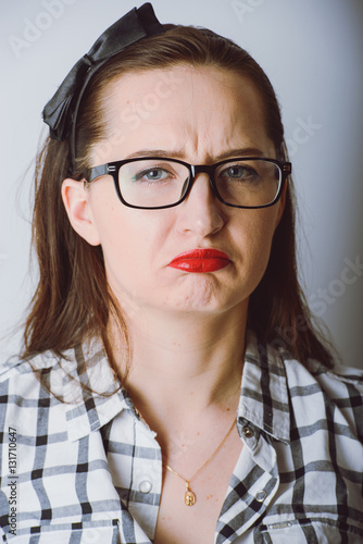 "disappointed expression on female face" Stock photo and royalty-free ...