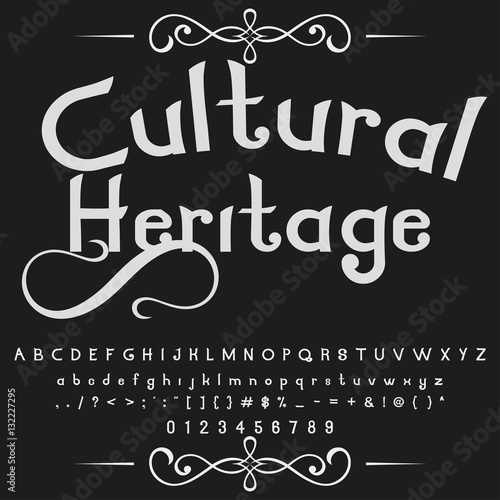 "Font script typeface set named Cultural heritage Brush painted ...