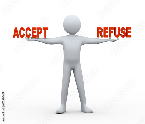 "3d man - accept and refuse" Stock photo and royalty-free images on ...
