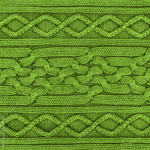 "Green sweater woven pattern texture background, greenery color of the ...