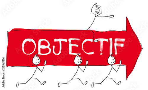 "personnages qui portent une flèche avec texte objectif" fichier ...