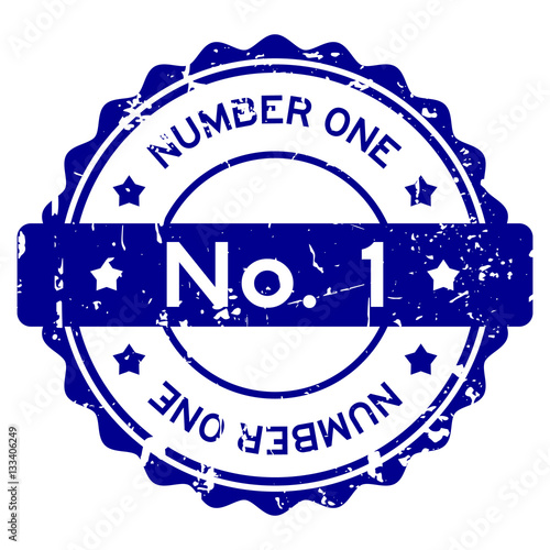 "Grunge blue No. 1 (number one) round rubber seal stamp on white" Stock ...