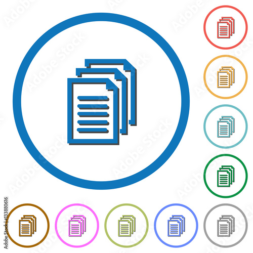 "Multiple documents icons with shadows and outlines" Stock image and ...