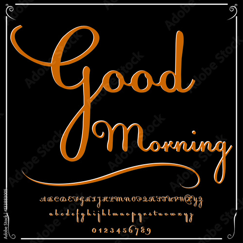 "Font Script Typeface good morning vintage script font Vector-typeface ...