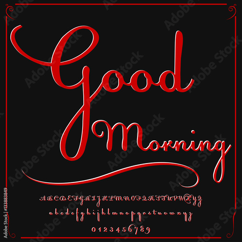 "Font Script Typeface-good morning vintage script font Vector-typeface ...