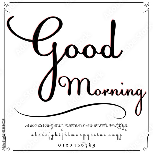 "Font Script Typeface-good-morning vintage-script font Vector-typeface ...