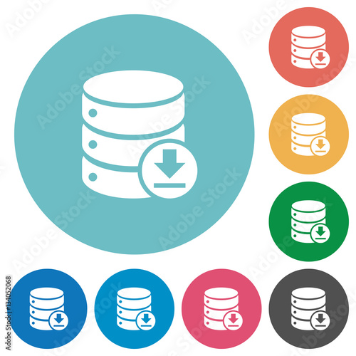 "Backup database flat round icons" Stock image and royalty-free vector ...