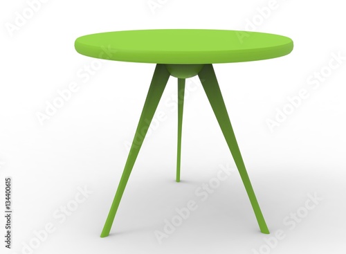 "3d illustration of green table. white background isolated. icon for ...
