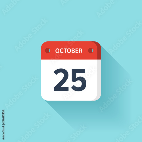 "October 25. Isometric Calendar Icon With Shadow.Vector Illustration ...