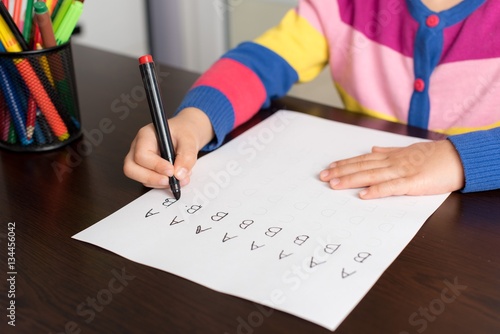 "Little Girl Writing Letters" Stock photo and royalty-free images on ...
