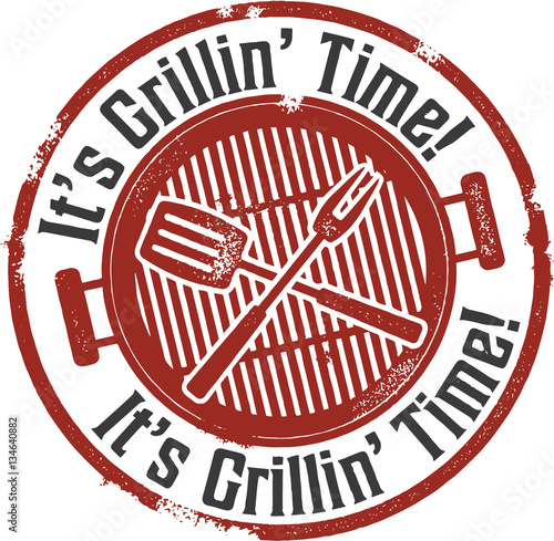"It's Grilling Time BBQ Stamp" Stock image and royalty-free vector ...