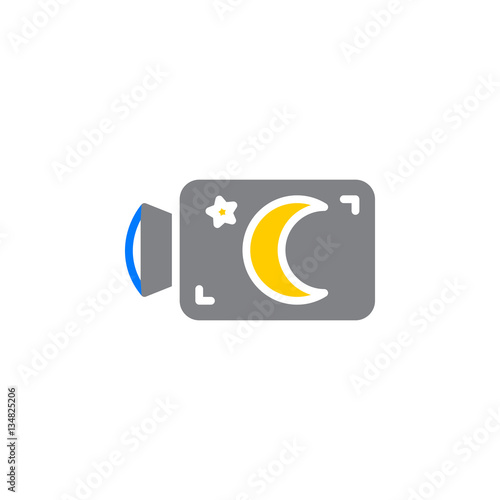 "Night, low light camera icon vector, filled flat sign, solid colorful ...