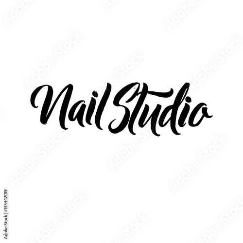 "Nail Typography Square Poster. Vector lettering. Calligraphy phrase ...