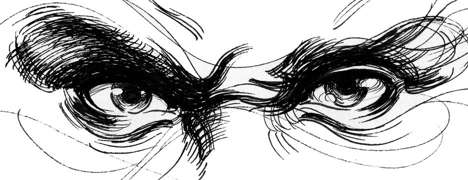 Angry Eyes Drawing Side View