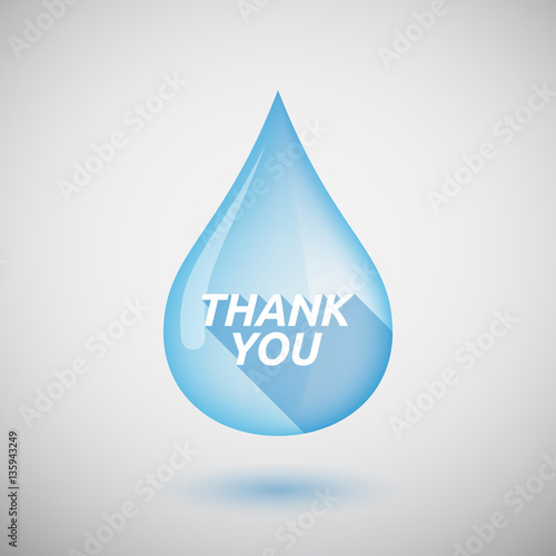 "Long shadow water drop with the text THANK YOU" Stock image and ...