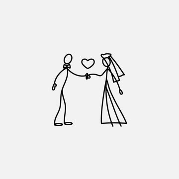 Stick Figures Getting Married