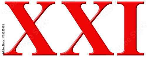 "Roman numeral XXI, unus et viginti, 21, twenty one, isolated on" Stock ...