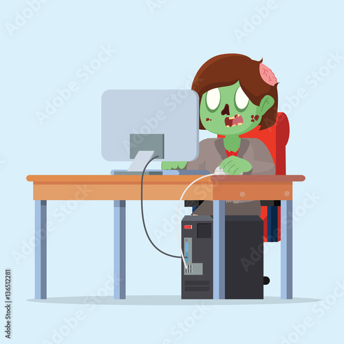 "zombie businesswoman working on her desk" Stockfotos und lizenzfreie ...