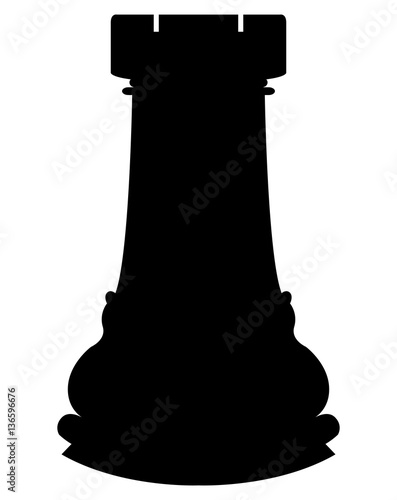 "Isolated rook piece silhouette on a white background, Vector ...