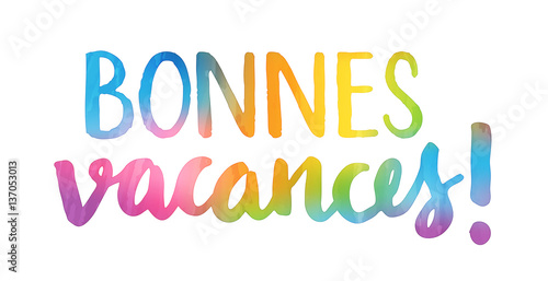 "Aquarelle BONNES VACANCES" fichier vectoriel libre de droits sur la ...