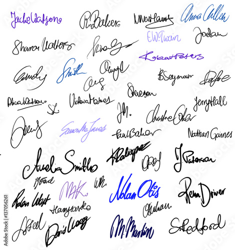 "Different type signatures set vector" fichier vectoriel libre de ...