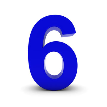 Number 6 Blue