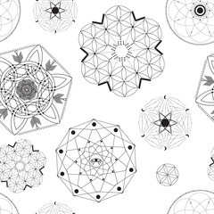 Sewing fabric with sacred geometry seamless pattern - CottonBee