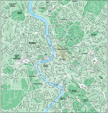 Large Map Of Rome Italy