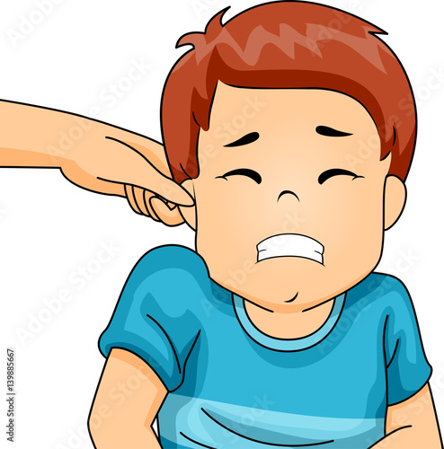 "Kid Boy Pinch Ear Wince" Stock image and royalty-free vector files on ...