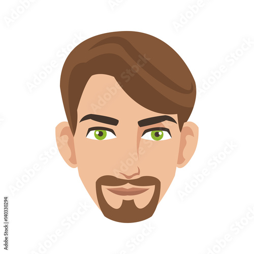"good looking man face cartoon icon over white background. colorful ...
