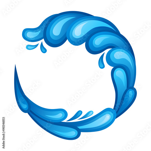 "Isolated blue round wave. Vector illustration." Immagini e vettoriali ...