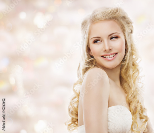 "Fashion Model Long Blond Hair, Woman Beauty Portrait, Happy Young Girl ...