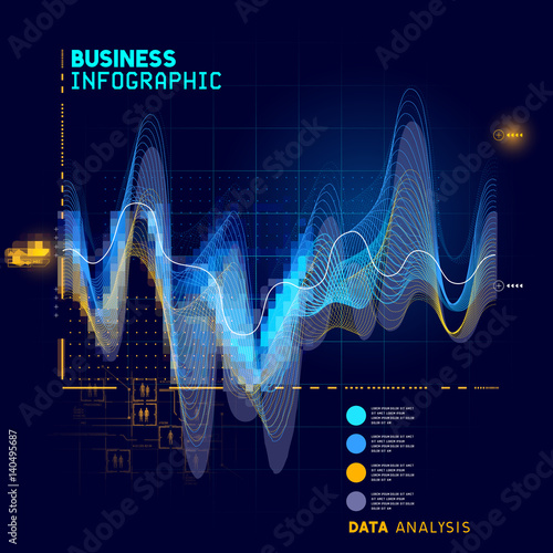 "A detailed and technical business graph infographic element. Vector ...