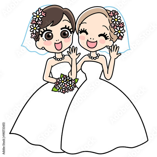 同性婚のイラスト Fichier Vectoriel Libre De Droits Sur La Banque Dimages Image 140733613 