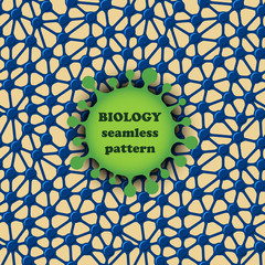 Sewing fabric with Biology seamless pattern, organic design simple ...
