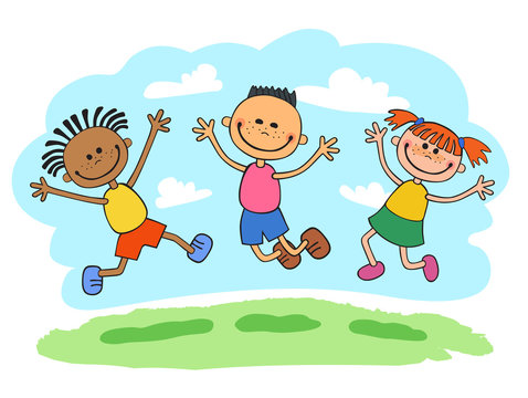 Boy Stick Kids Clip Art