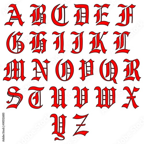 "Medieval Alphabet Lettres Gothique Gothic" Stock image and royalty ...