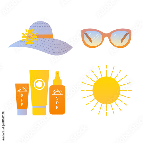 "Sun protection icons set" Stock photo and royalty-free images on ...